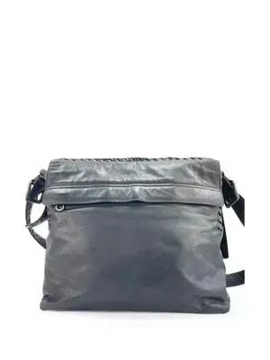 Bottega Veneta Croc-embossed Intrecciato Shoulder Bag