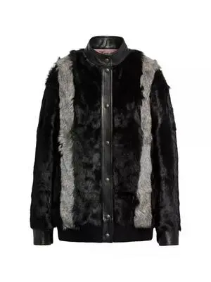 Valentino Garavani Panelled Fur And Leather Jacket - Black