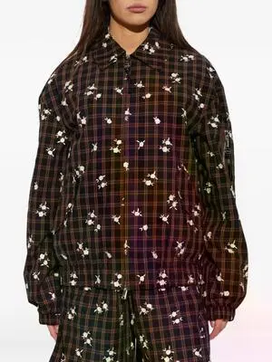 GANNI Check Floral-embroidered Jacket