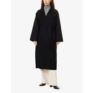 Max Mara Brushed Wool Coat - Black