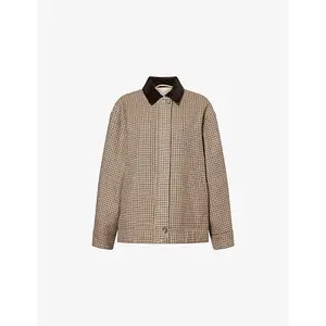 Max Mara Houndstooth Wool Short Coat