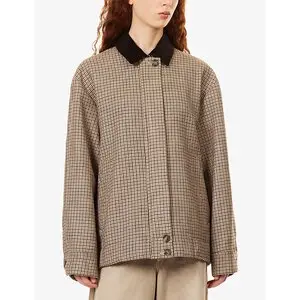 Max Mara Houndstooth Wool Short Coat