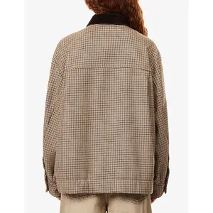 Max Mara Houndstooth Wool Short Coat