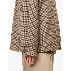 Max Mara Houndstooth Wool Short Coat