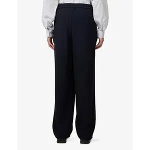Giorgio Armani Elasticated-waistband Pinstripe Wool-trousers