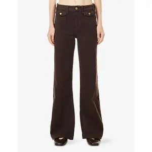 Paige Leenah -inch Patch-pocket Stretch-denim Jeans - Rich Chocolate