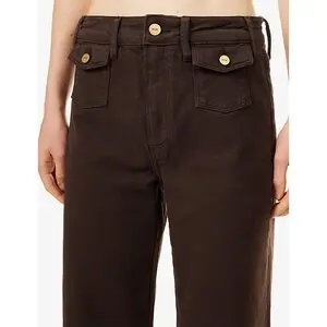 Paige Leenah -inch Patch-pocket Stretch-denim Jeans - Rich Chocolate