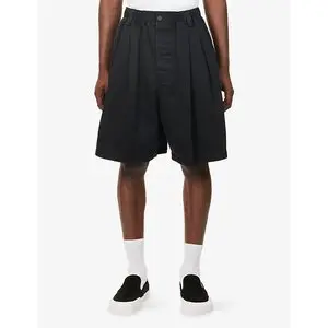 Marni Gathered Waist Wide-leg Cotton Shorts