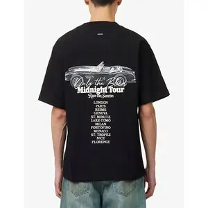 ONLY THE BLIND Midnight Tour Print Cotton T-shirt - Black