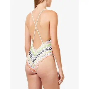 Missoni V-neck Cross-back Knitted Swimsuit