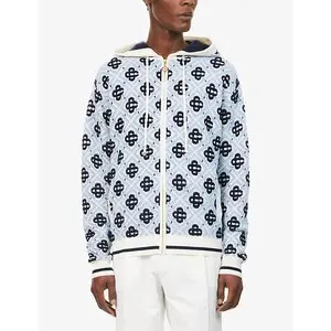 Casablanca Monogram Zip-up Wool Hoodie