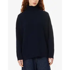 Max Mara Relaxed Wool Knit Jumper - Navy