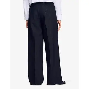 Sandro Pinstriped Wide-leg Woven Trousers