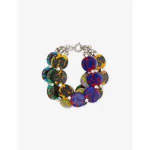 Dries Van Noten Disc Glass And Brass Bracelet - Multi