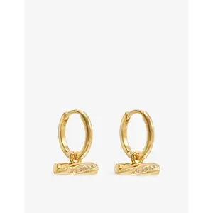 RACHEL JACKSON 18ct -plated Sterling-silver Twisted T-bar Huggie Earrings