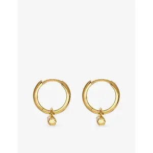 RACHEL JACKSON 18ct -plated Sterling-silver Twisted T-bar Huggie Earrings