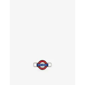 POUBEL Tube Sign Sterling-silver Enamelled Charm - Silver Red Blue