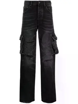 PURPLE BRAND P011 Distressed Straight-leg Jeans - Black