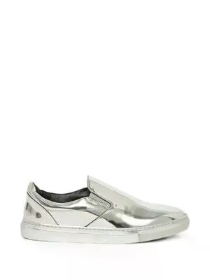 Balenciaga Metallic Slip-on Sneakers - Silver