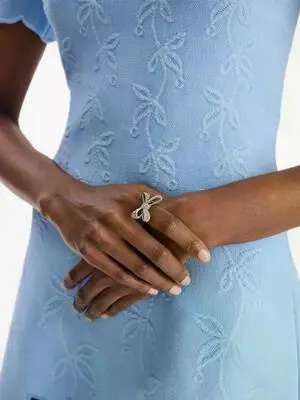 Oscar De La Renta Bow Crystal-embellished Ring