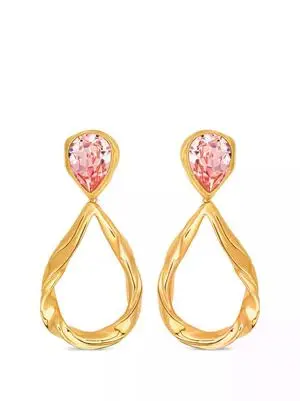 Oscar De La Renta Twisted Loop Crystal Clip-on Earrings - Gold