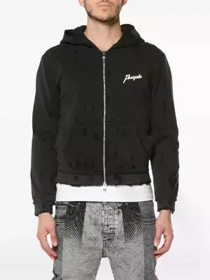 PURPLE BRAND Distressed Hoodie - Black