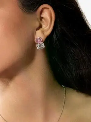 FANTASIA BY DESERIO Oval-cut Cubic Zirconia Earrings - Silver