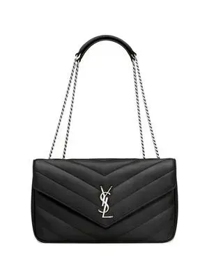Saint Laurent Loulou Chevron-quilted Shoulder Bag - Black
