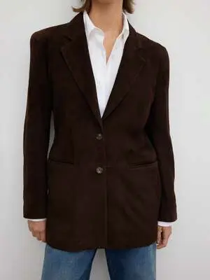 HOUSE OF DAGMAR Slim Suede Blazer