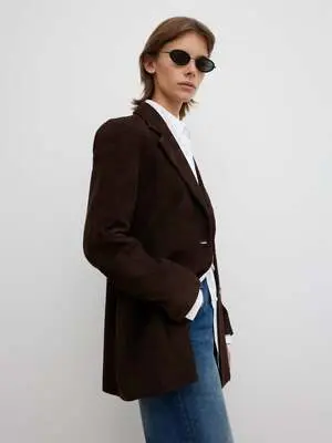 HOUSE OF DAGMAR Slim Suede Blazer