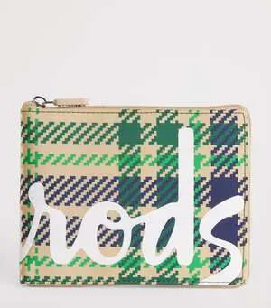 Harrods Tartan Logo Packable Shopper Bag