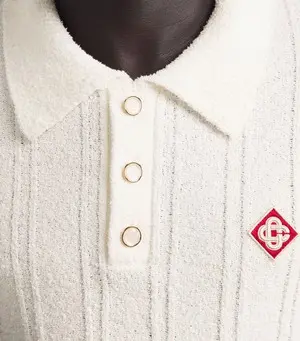 Casablanca Boucle Long-sleeve Polo Sweater