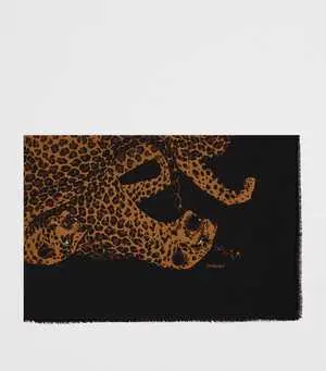 Saint Laurent Wool Leopard Stole