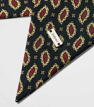 Saint Laurent Silk Paisley Print Cravat