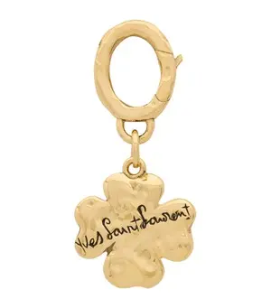 Saint Laurent Engraved Clover Charm - Yellow
