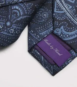 Ralph Lauren Purple Label Mulberry Paisley Silk Neck Tie
