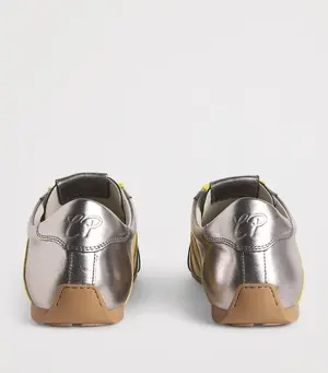Claudie Pierlot Metallic Leather Swing Sneakers - Silver