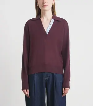 Claudie Pierlot Wool-cashmere Polo Sweater
