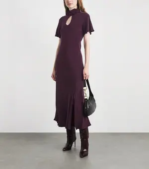 Claudie Pierlot Teardrop Detail Midi Dress - Purple