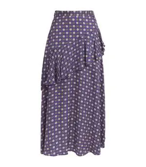 Claudie Pierlot Tiered Midi Skirt - Blue