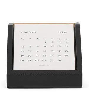 Smythson Leather Desk Calendar