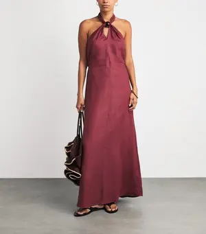 Faithfull The Brand Lourdes Halterneck Maxi Dress - Pink