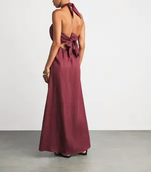 Faithfull The Brand Lourdes Halterneck Maxi Dress - Pink