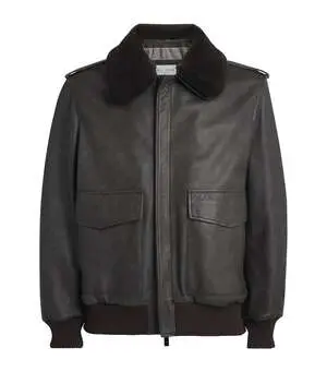 Pal Zileri Lambskin Bomber Jacket - Grey