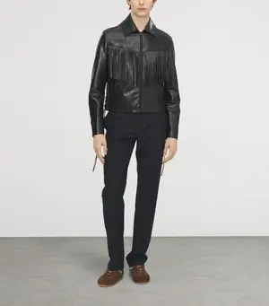 Alexander McQueen Leather Fringed Jacket