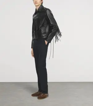 Alexander McQueen Leather Fringed Jacket