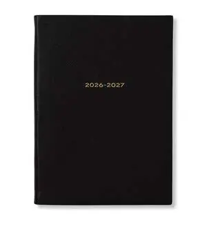 Smythson Leather Soho Panama 2026/27 Diary - Black