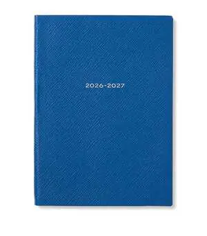 Smythson Leather Soho Weekly Diary 2026-2027 - Blue