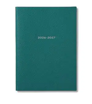 Smythson Leather Soho Weekly Diary 2026-2027 - Blue