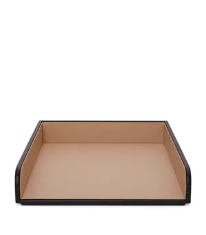 Smythson Panama Leather A4 Paper Tray - Black